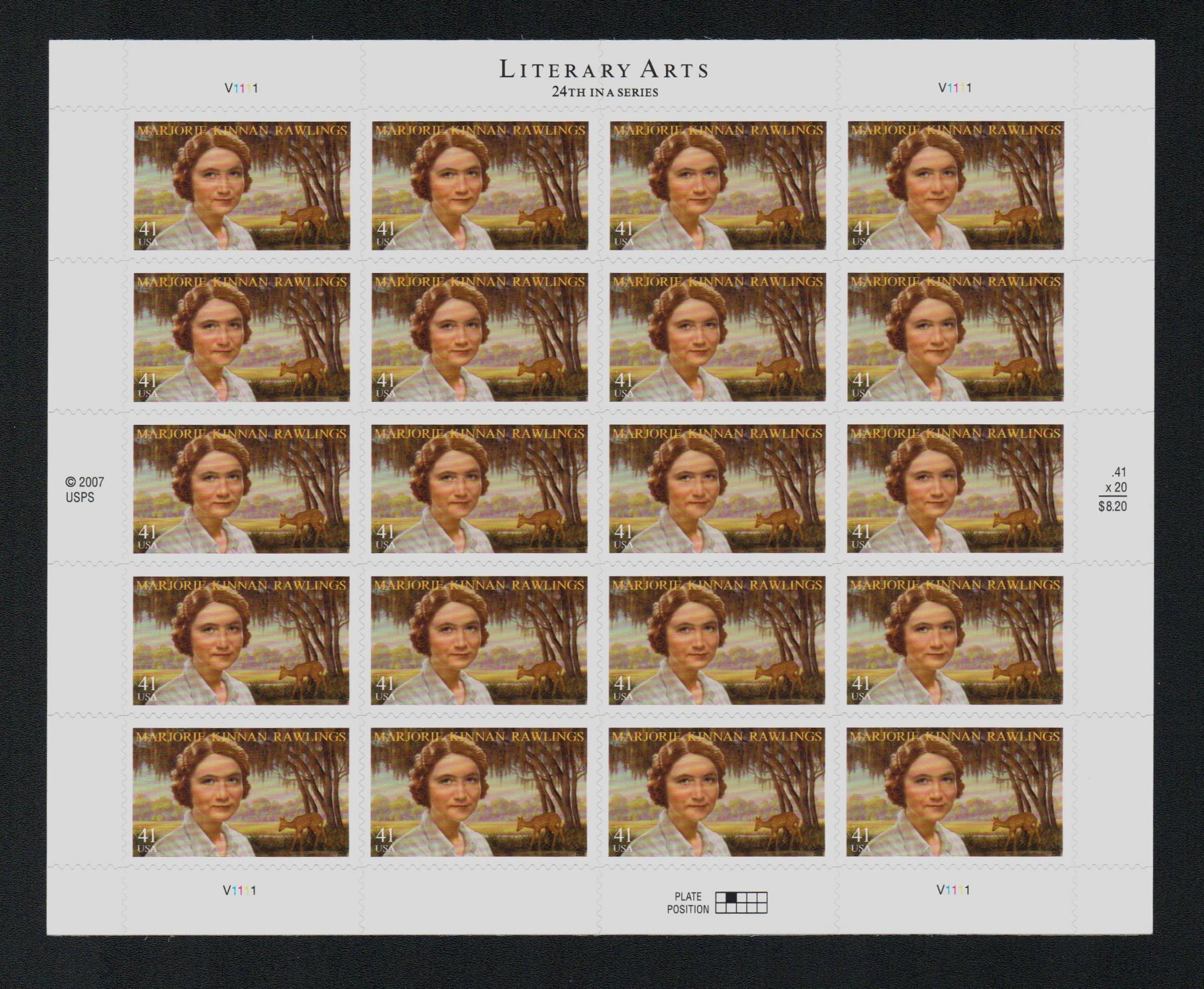 4223 - 2008 41c Literary Arts: Marjorie Kinnan Rawlings - Mystic Stamp ...