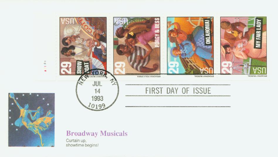2767-70 - 1993 29c Broadway Musicals - Mystic Stamp Company