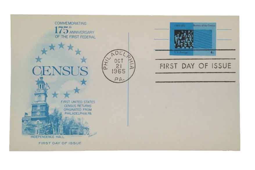 UX53 - 1965 4c Postal Card - Bureau of Census - Mystic Stamp Company