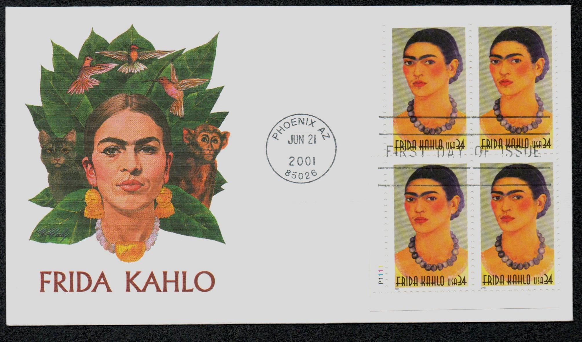 3509 - 2001 34c Frida Kahlo - Mystic Stamp Company