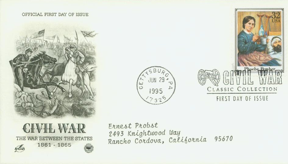 2975r - 1995 32c Civil War: Phoebe Pember - Mystic Stamp Company