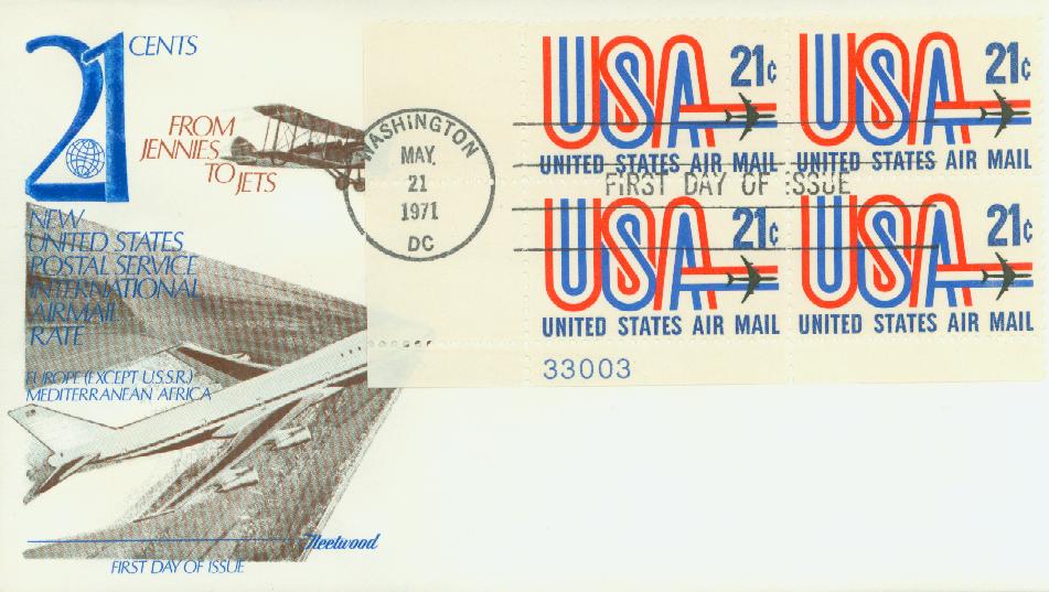 C81 - 1971 21c "USA" - Mystic Stamp Company
