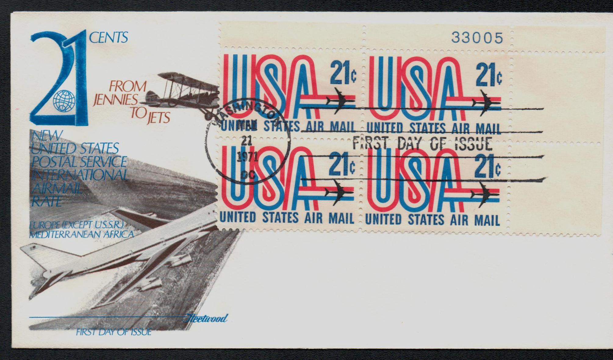 C81 - 1971 21c "USA" - Mystic Stamp Company