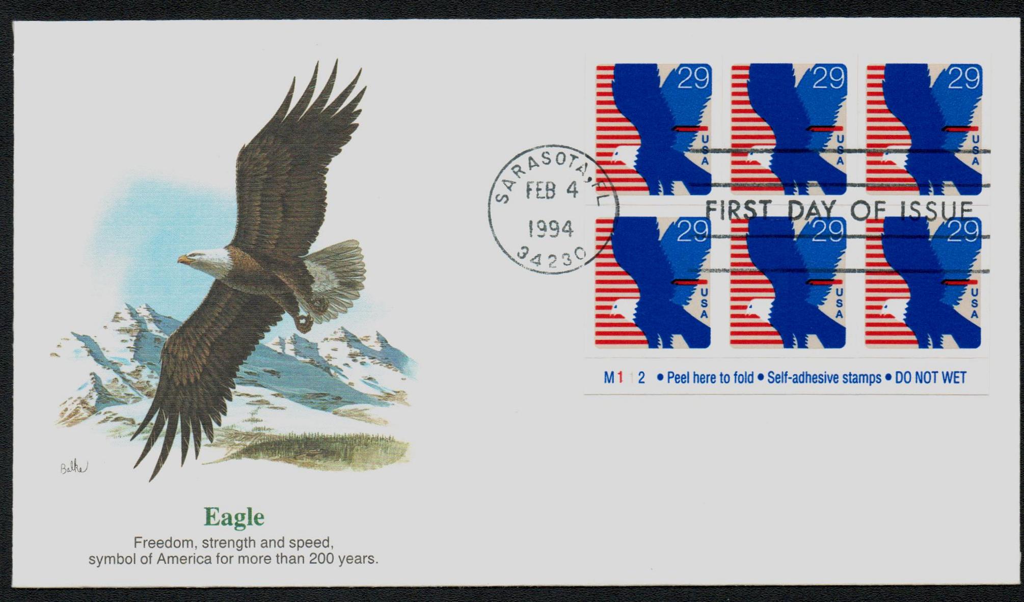2598 - 1994 29c Eagle, self-adhesive - Mystic Stamp Company