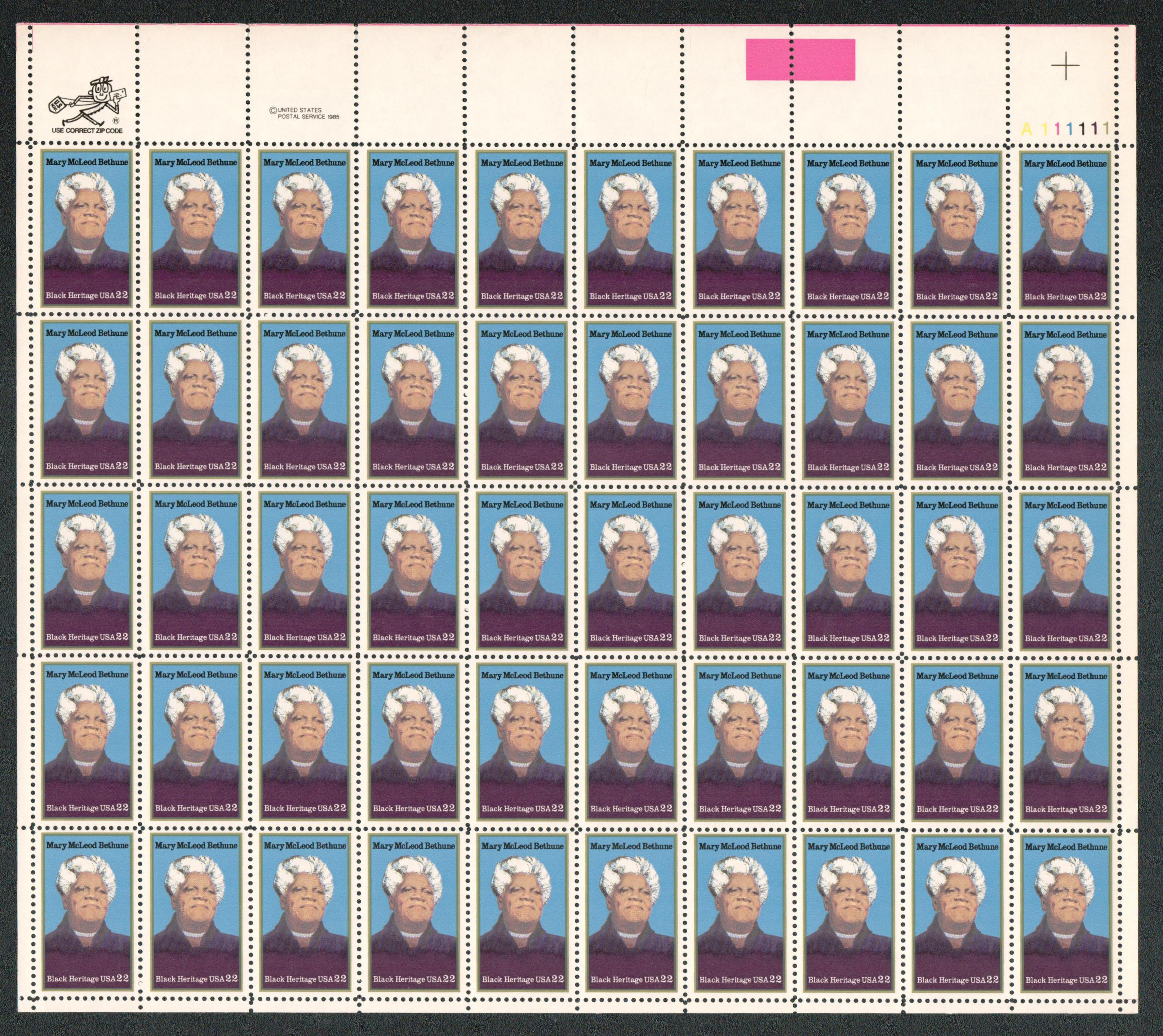 2137 - 1985 22c Black Heritage: Mary McLeod Bethune - Mystic Stamp Company