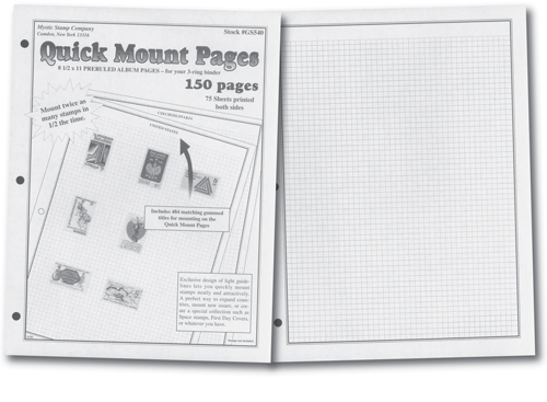 GS540 - Mystic Quick Mount Pages, Package of 75 3-Ring Black 2-Sided ...