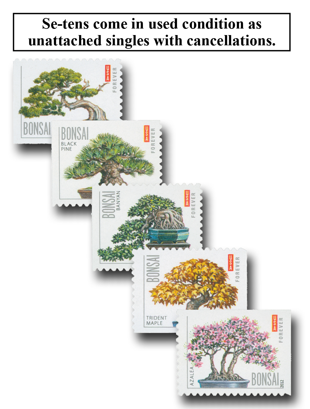 4618-22 - 2012 First-Class Forever Stamp - Bonsai Trees - Mystic Stamp ...