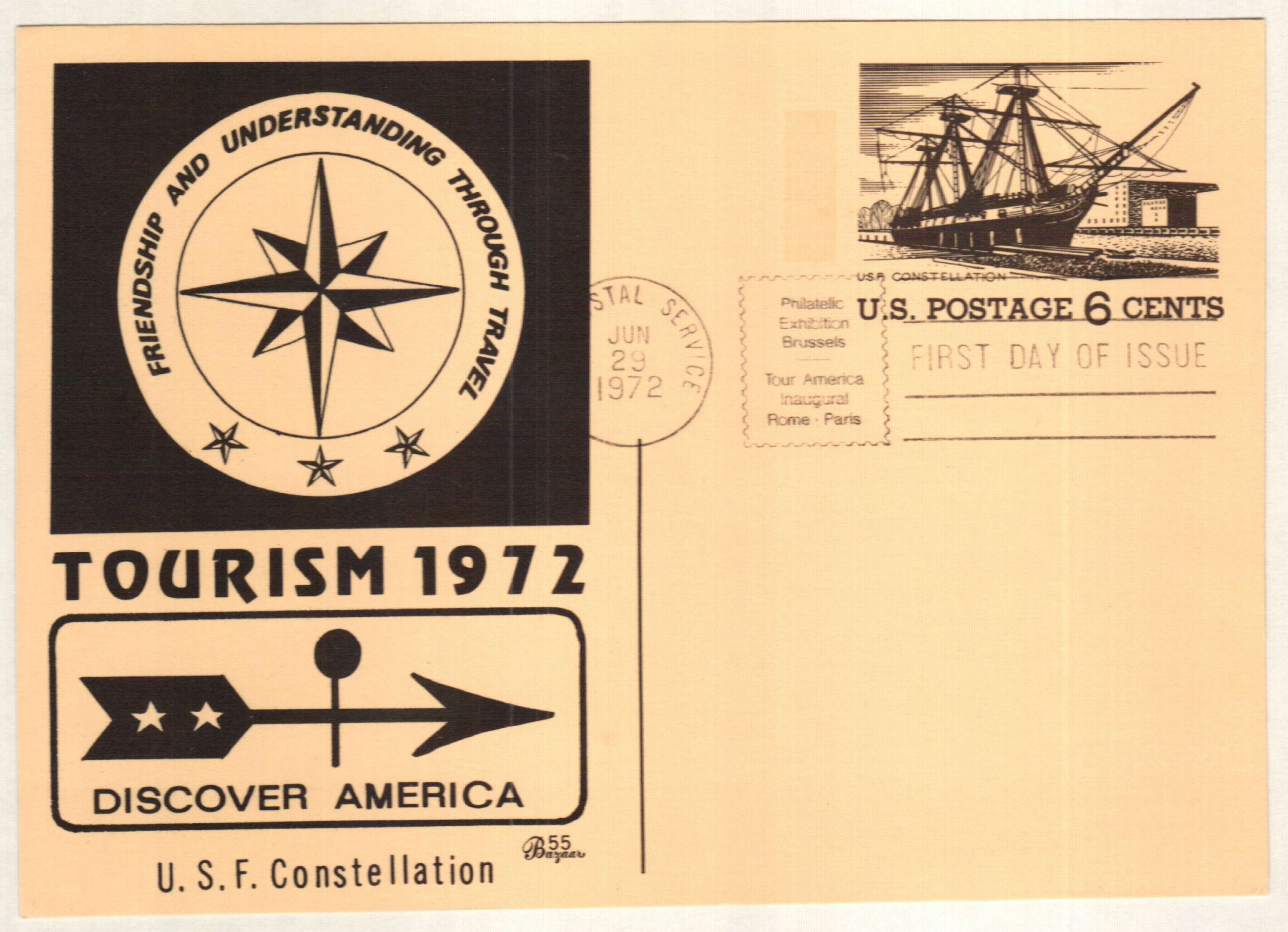 UX61 - 1972 6c Postal Card - USF Constellation - Mystic Stamp Company