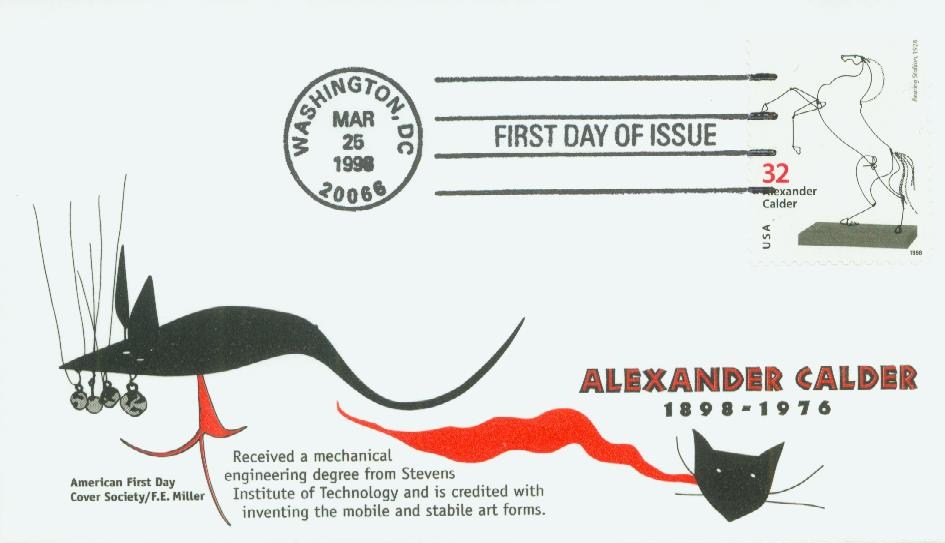 3200 - 1998 32c Alexander Calder: Rearing Stallion - Mystic Stamp Company