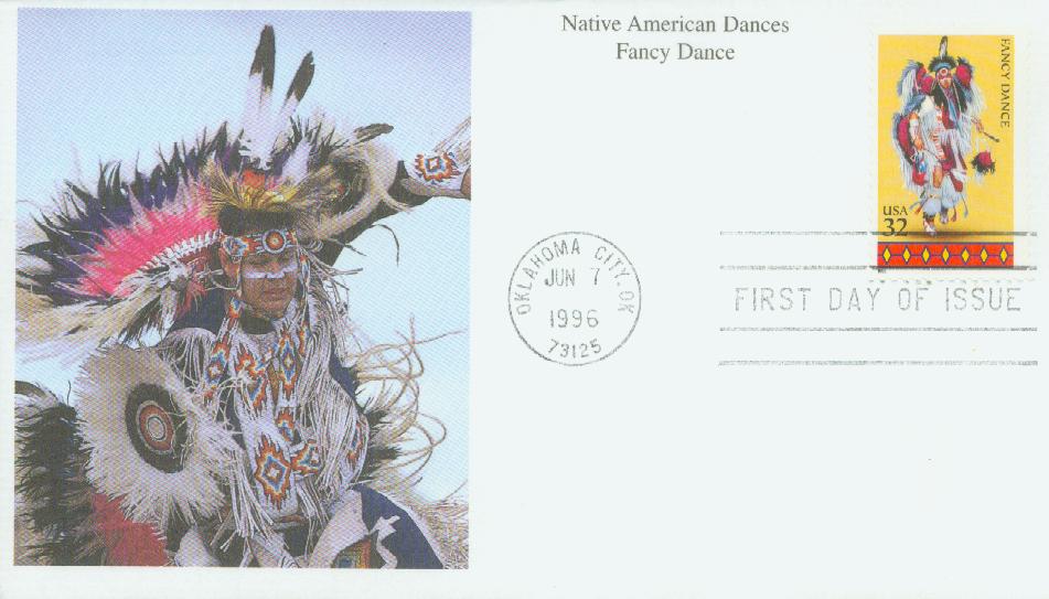 3072 - 1996 32c American Indian Dances: Fancy Dance - Mystic Stamp Company