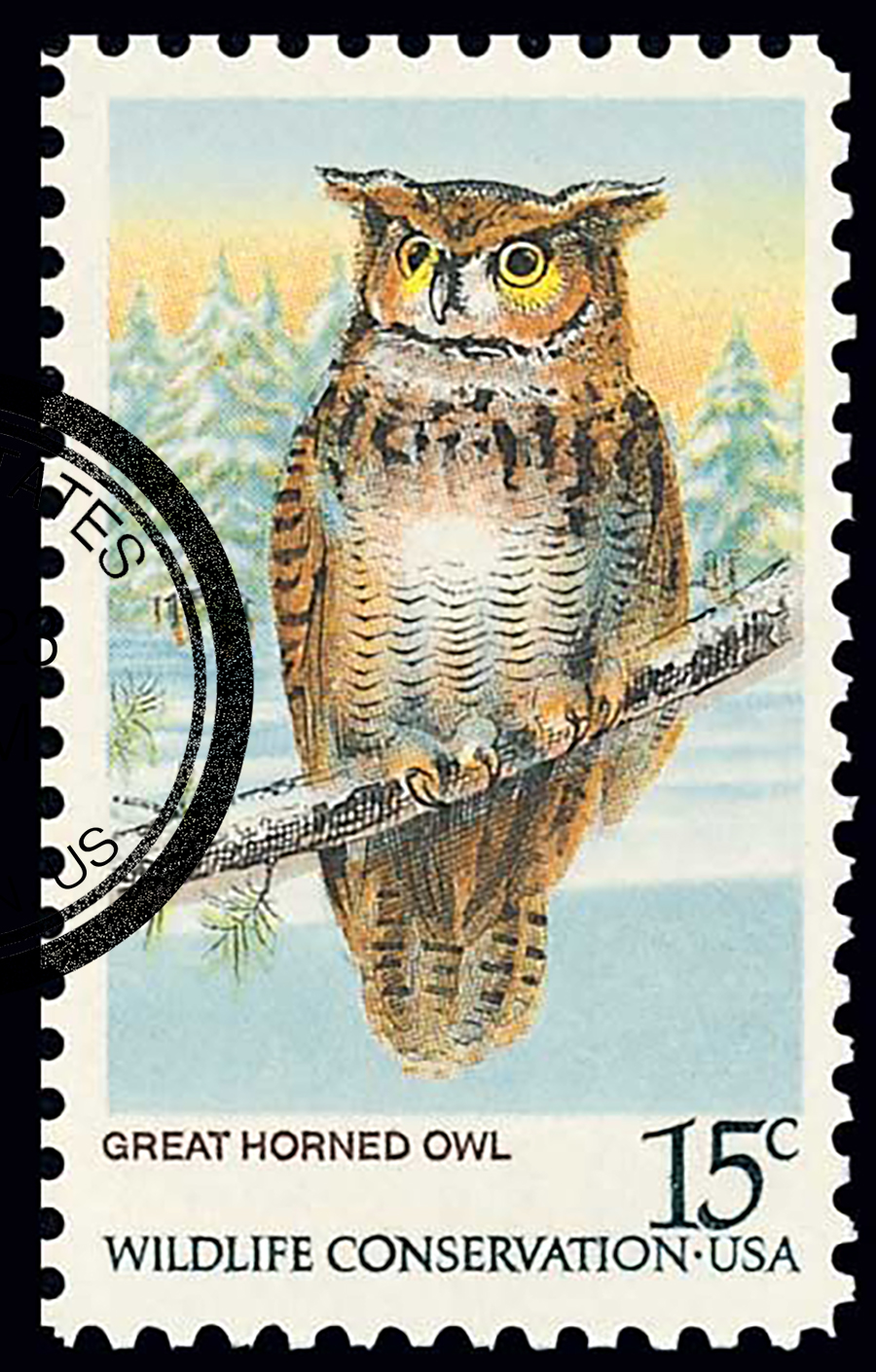 1763 - 1978 15c American Owls: Great Horned Owl - Mystic Stamp Company