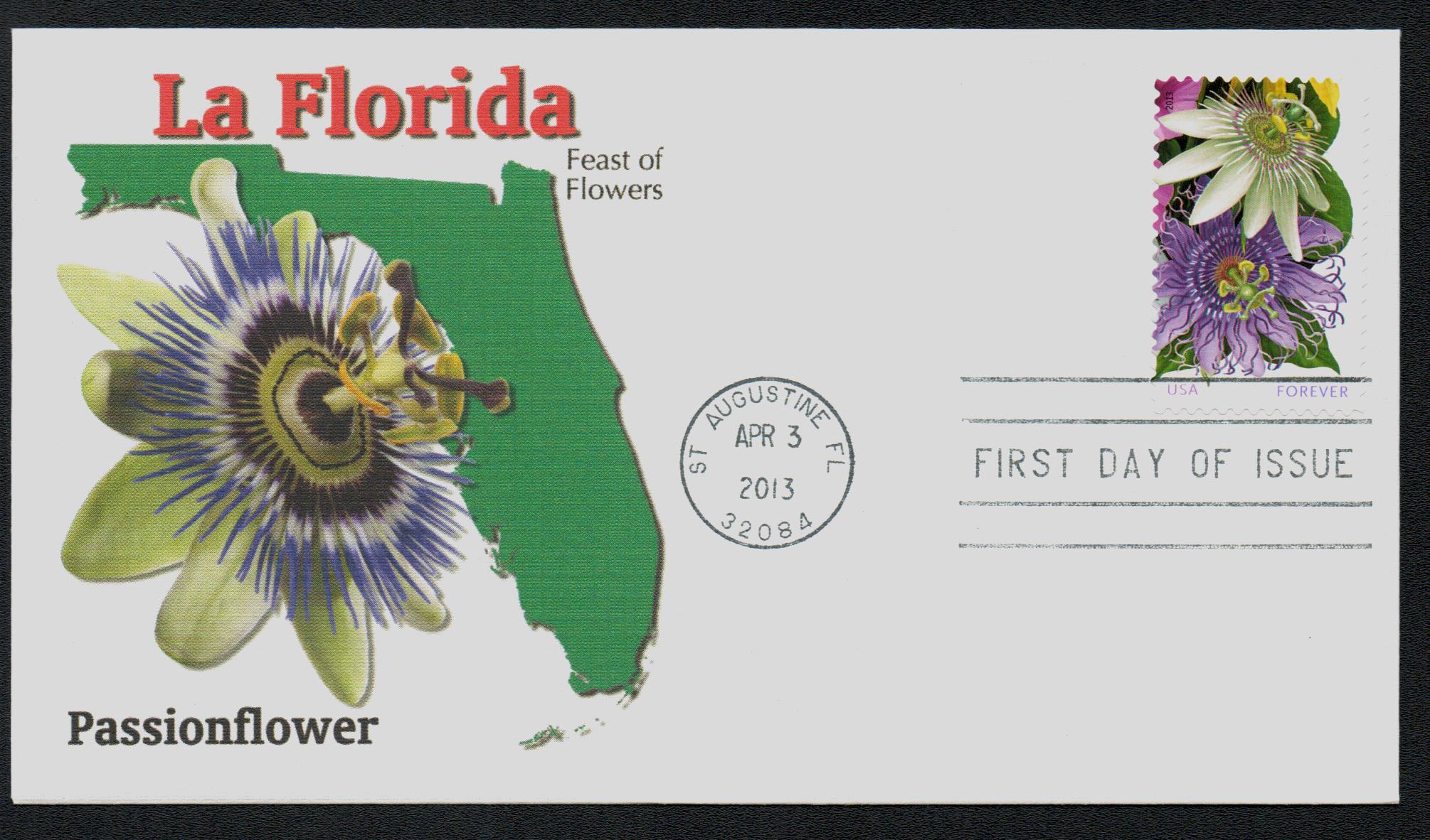 4753 - 2013 First-Class Forever Stamp - La Florida: White and Purple ...