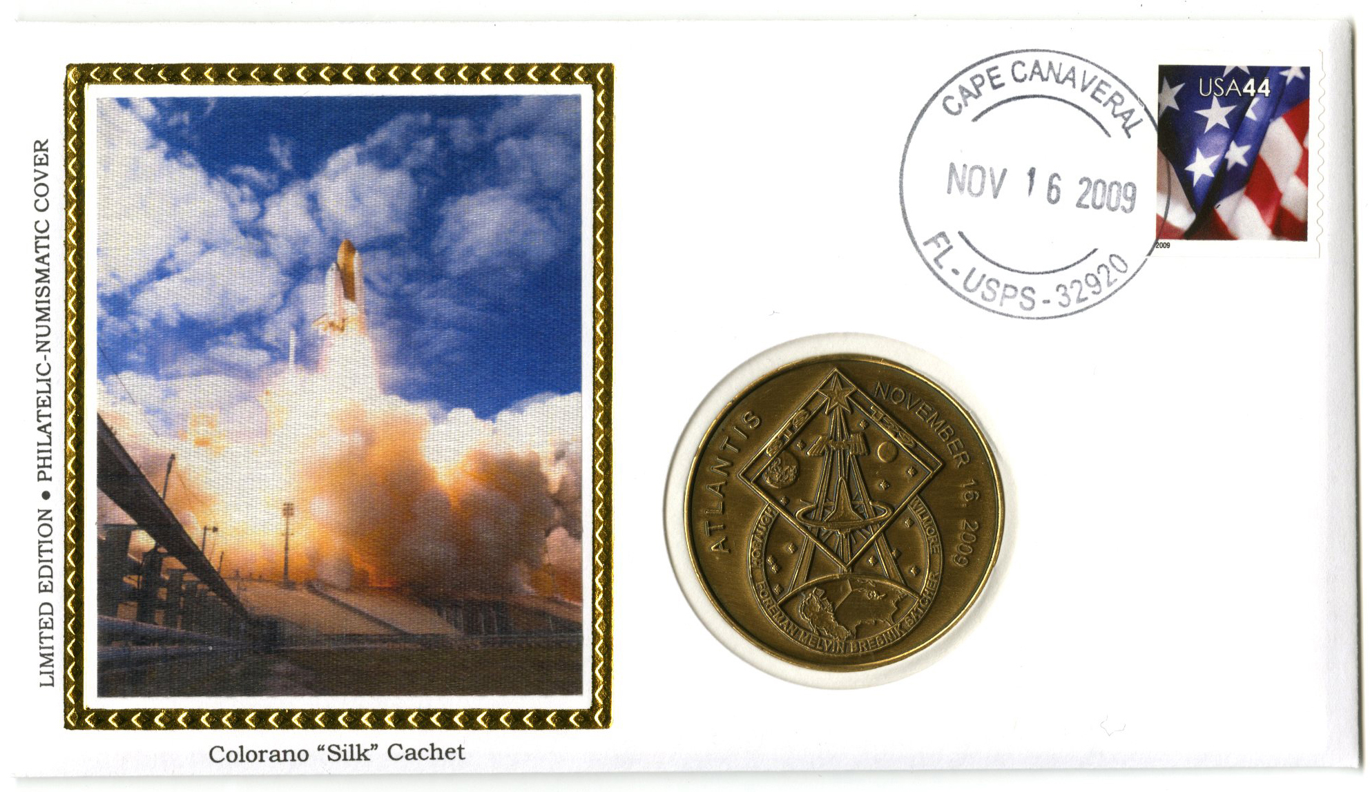 STS129M - STS-129 Medallic Cover - Mystic Stamp Company