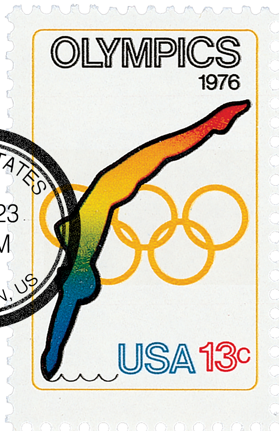 1695 - 1976 13c Olympic Games: Diving - Mystic Stamp Company