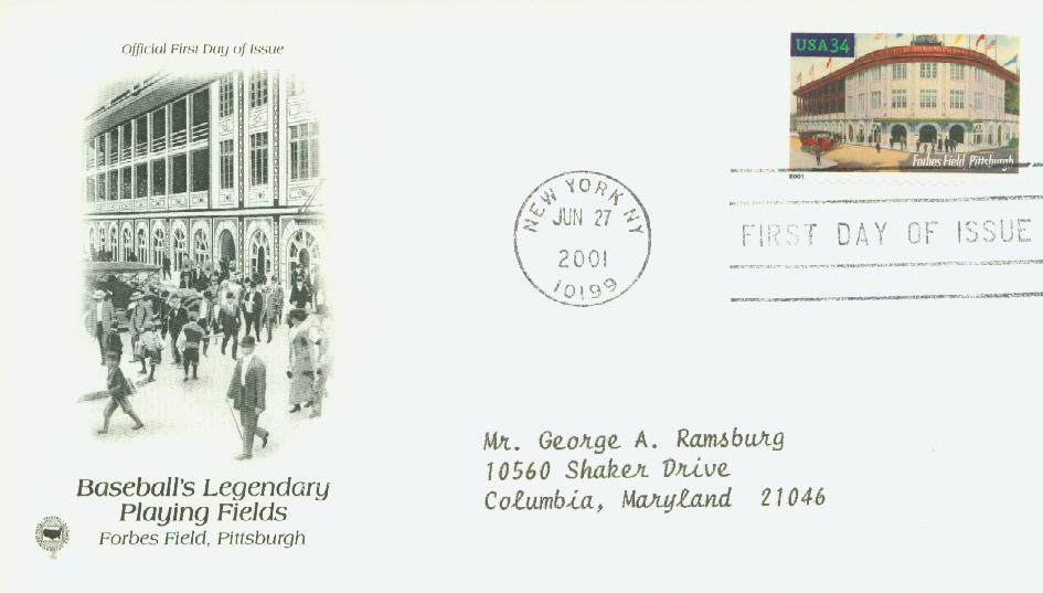 3515 - 2001 34c Legendary Baseball Fields: Forbes Field - Mystic Stamp ...