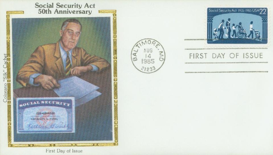 2153 - 1985 22c Social Security Act - Mystic Stamp Company