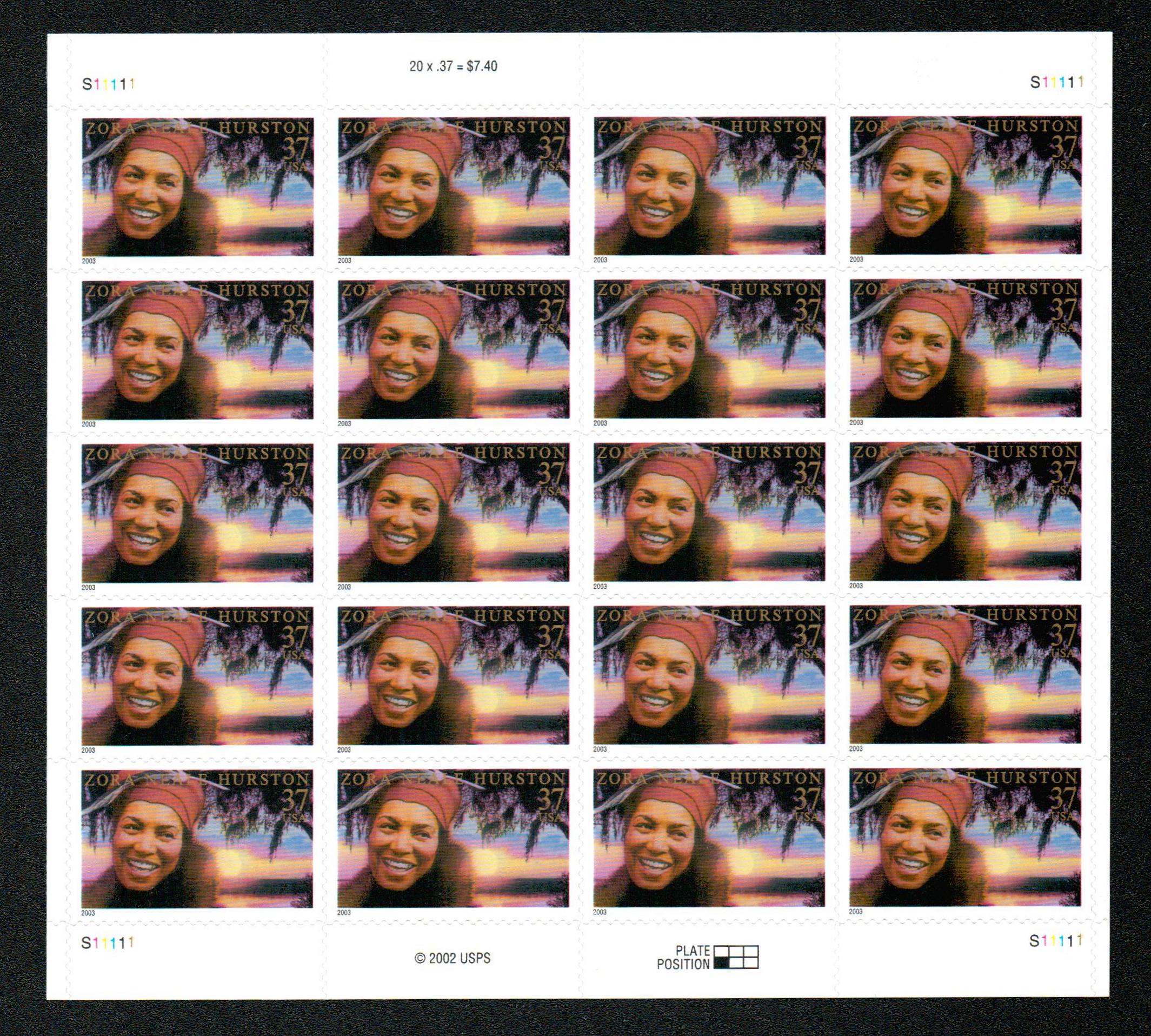 3748 - 2003 37c Literary Arts: Zora Neale Hurston - Mystic Stamp Company