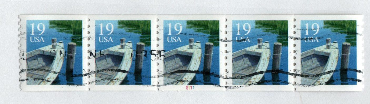 2529C - 1994 19c Fishing Boat, coil, Type II - Mystic Stamp Company