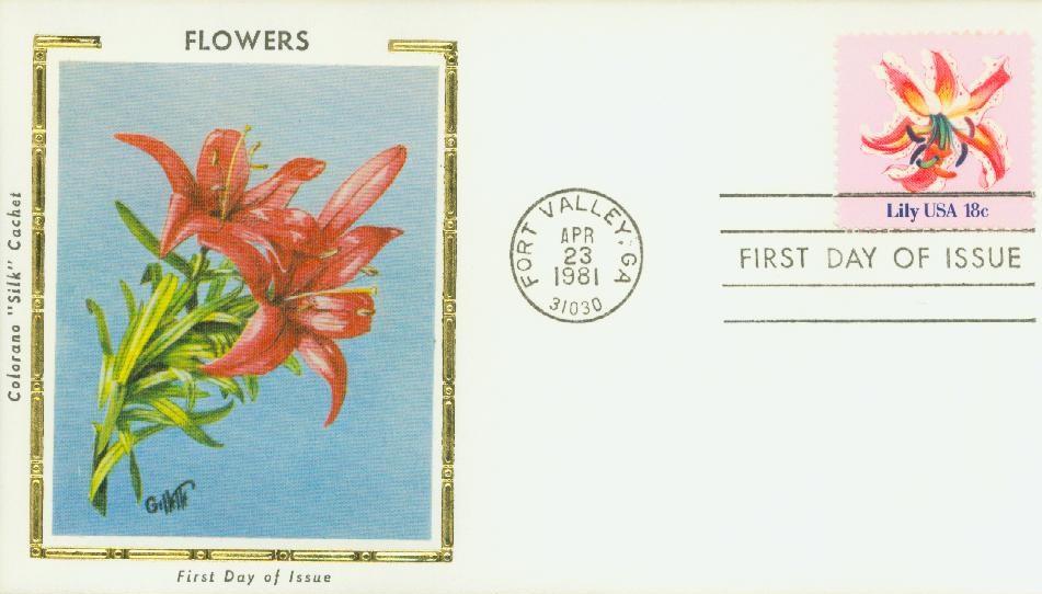 1879 - 1981 18c Flowers: Lily - Mystic Stamp Company