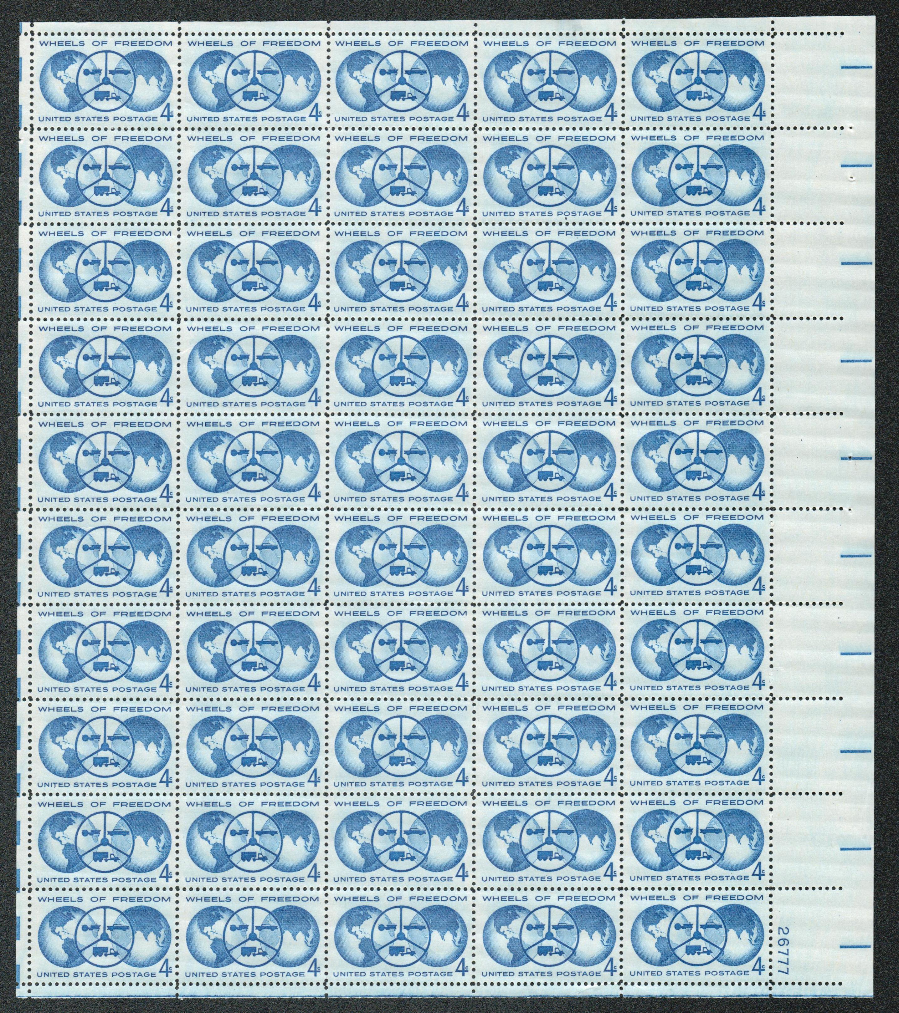 1162 - 1960 4c Wheels of Freedom - Mystic Stamp Company