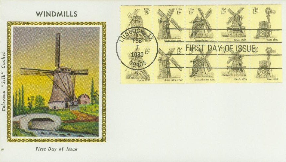 1738-42 - 1980 15c USA Windmills - Mystic Stamp Company