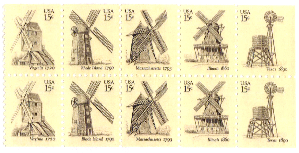 1738-42 - 1980 15c USA Windmills - Mystic Stamp Company