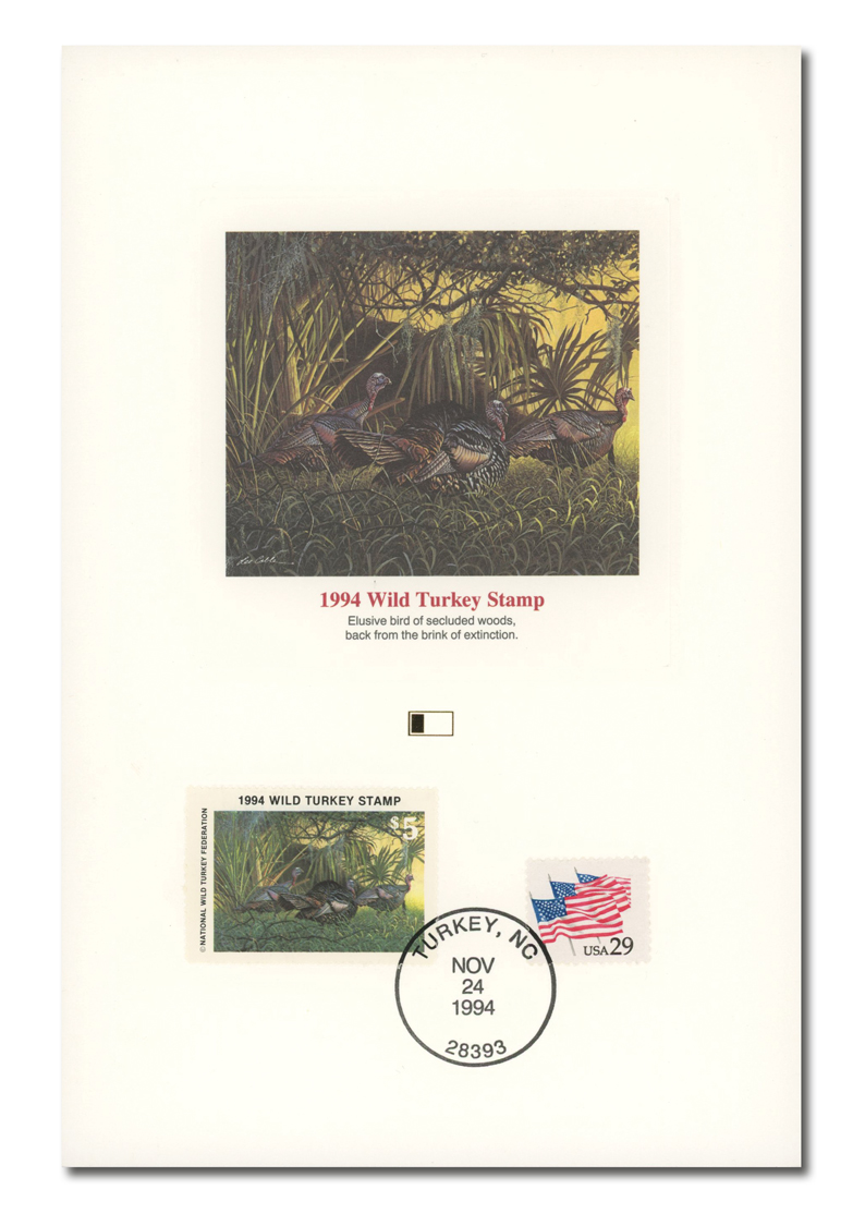 59461 - 1994 Wild Turkey Proofcard w/Information - Mystic Stamp Company