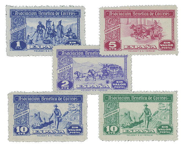 M12282 - 1944 Spanish Charity Labels Set of 5 Issued to Benefit Spanish ...
