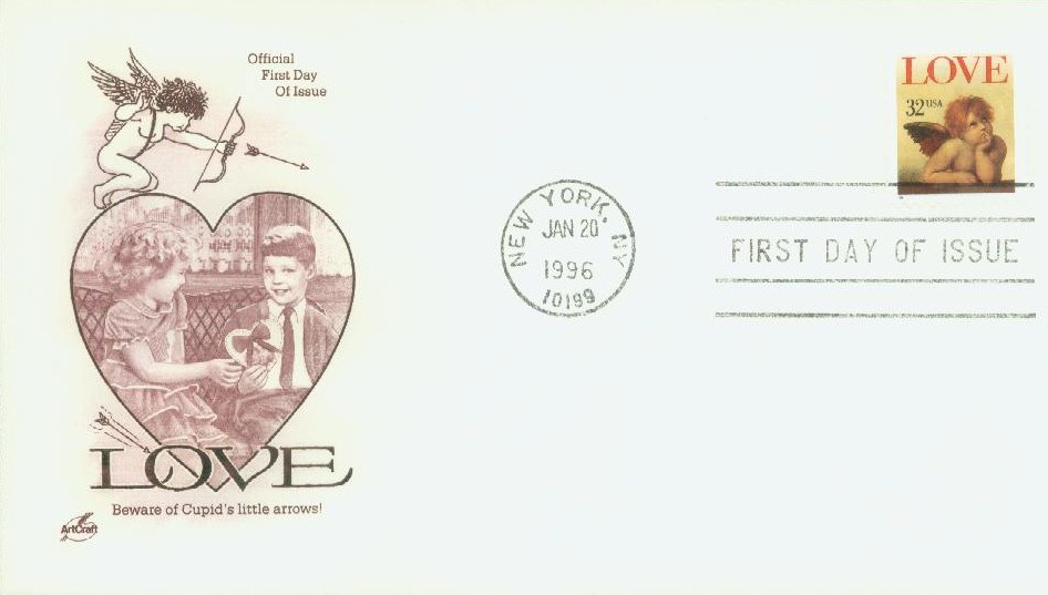 3030 - 1996 32c Love Series: Cherub - Mystic Stamp Company