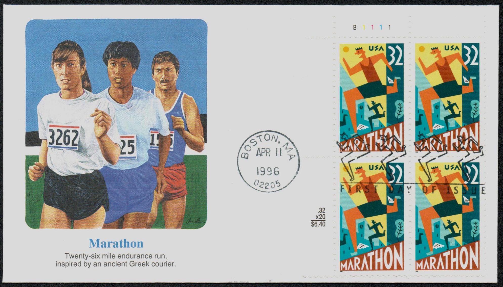3067 - 1996 32c Marathon - Mystic Stamp Company