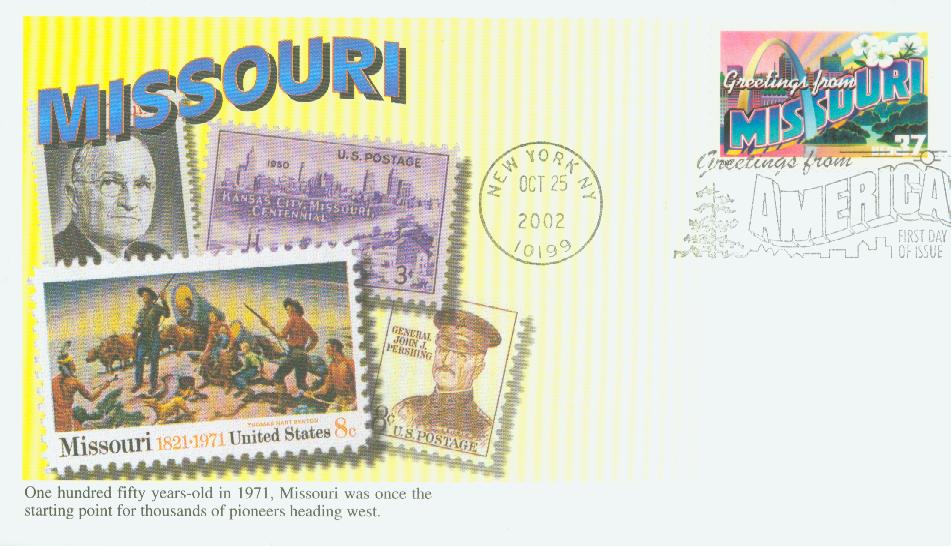 3720 - 2002 37c Greetings from America: Missouri - Mystic Stamp Company