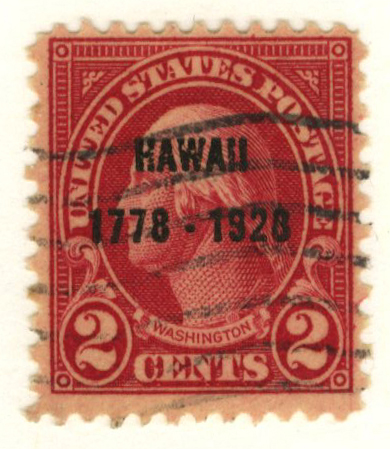 647 - 1928 2c Discovery of Hawaii, carmine - Mystic Stamp Company