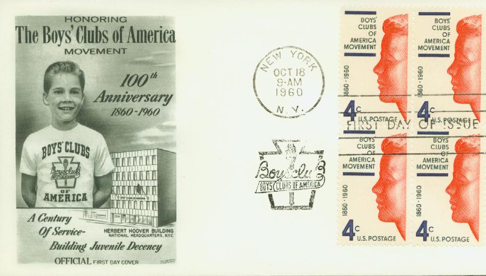 1163 - 1960 4c Boys' Clubs of America Movement - Mystic Stamp Company