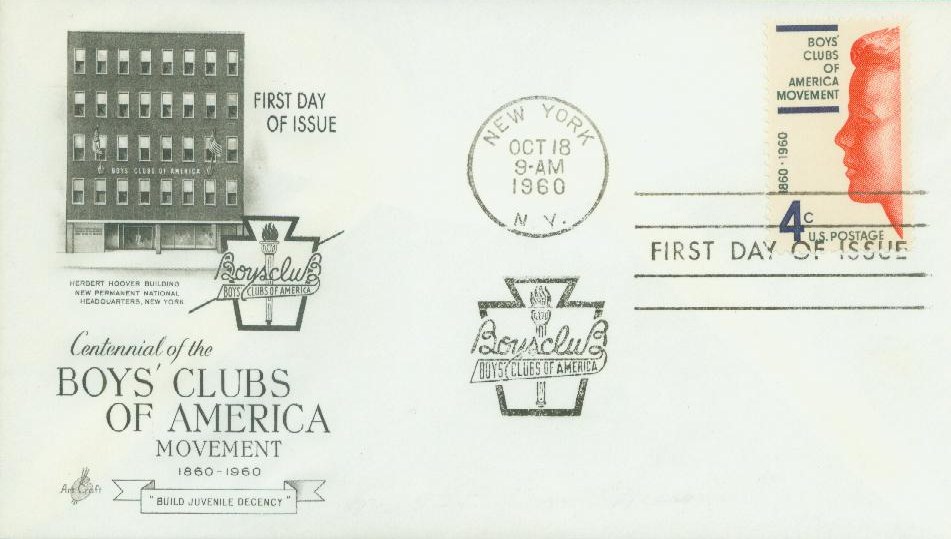 1163 - 1960 4c Boys' Clubs of America Movement - Mystic Stamp Company