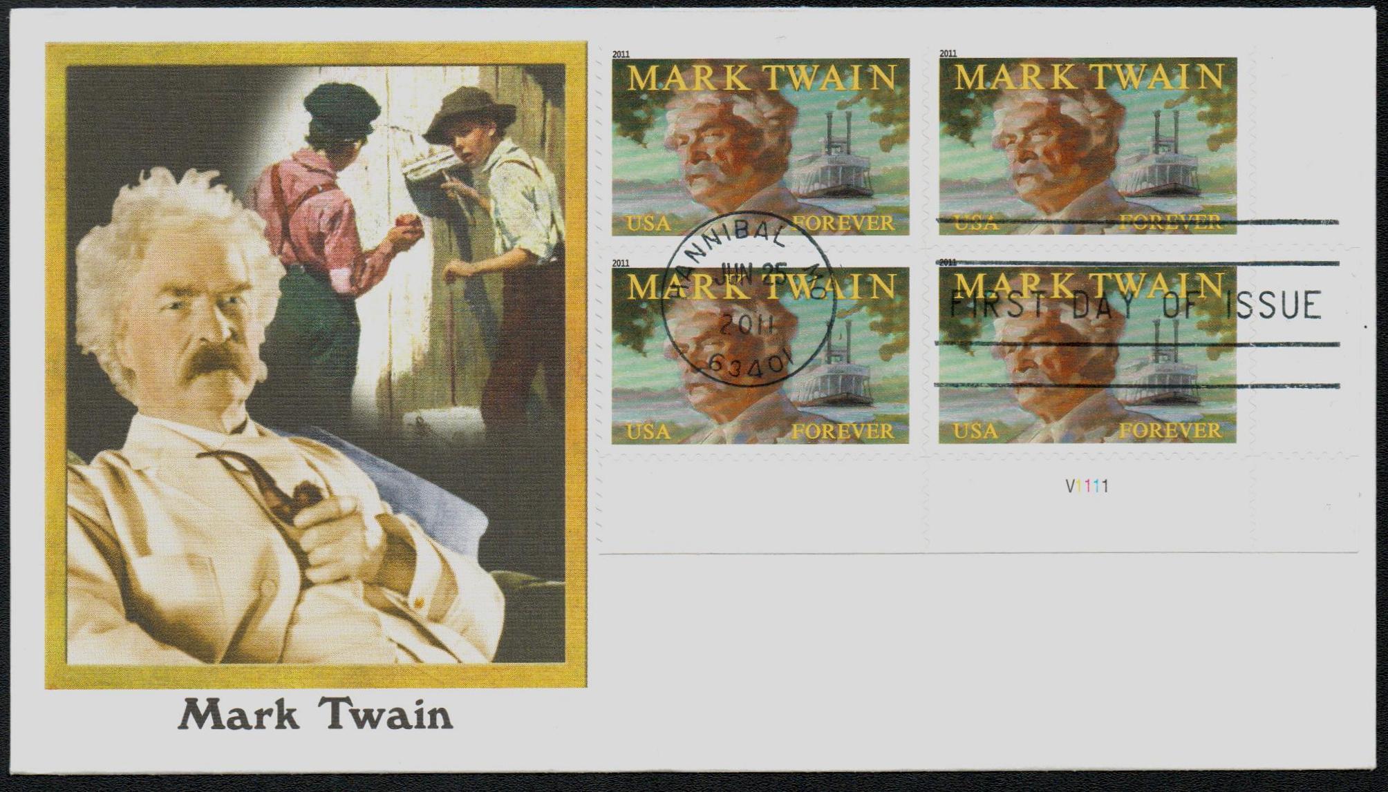 4545 - 2011 First-Class Forever Stamp - Mark Twain - Mystic Stamp Company