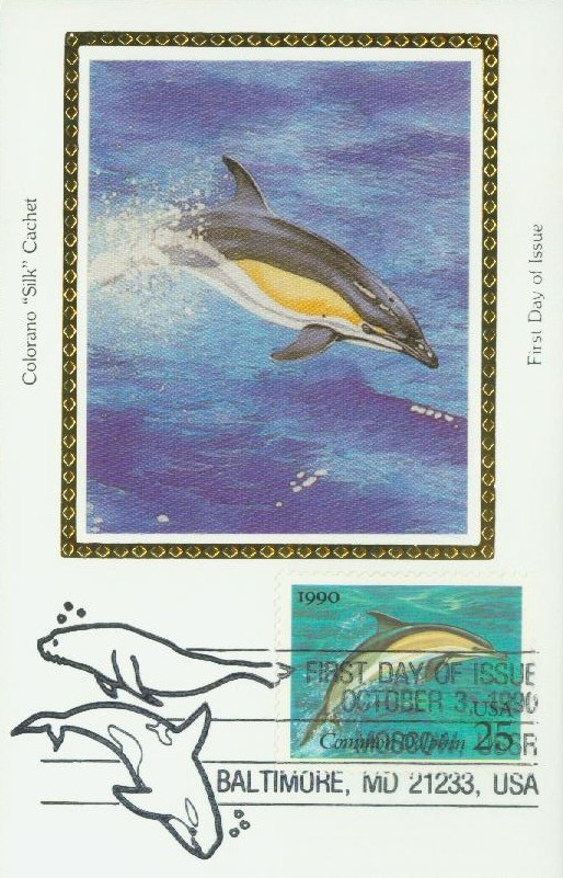 2511 - 1990 25c Sea Creatures: Common Dolphin - Mystic Stamp Company