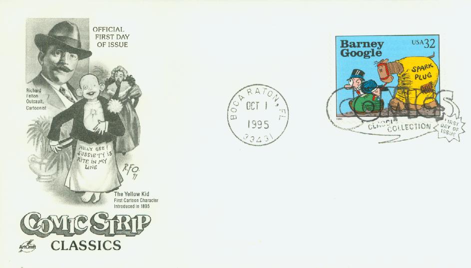 3000i - 1995 32c Comic Strip Classics: Barney Google - Mystic Stamp Company