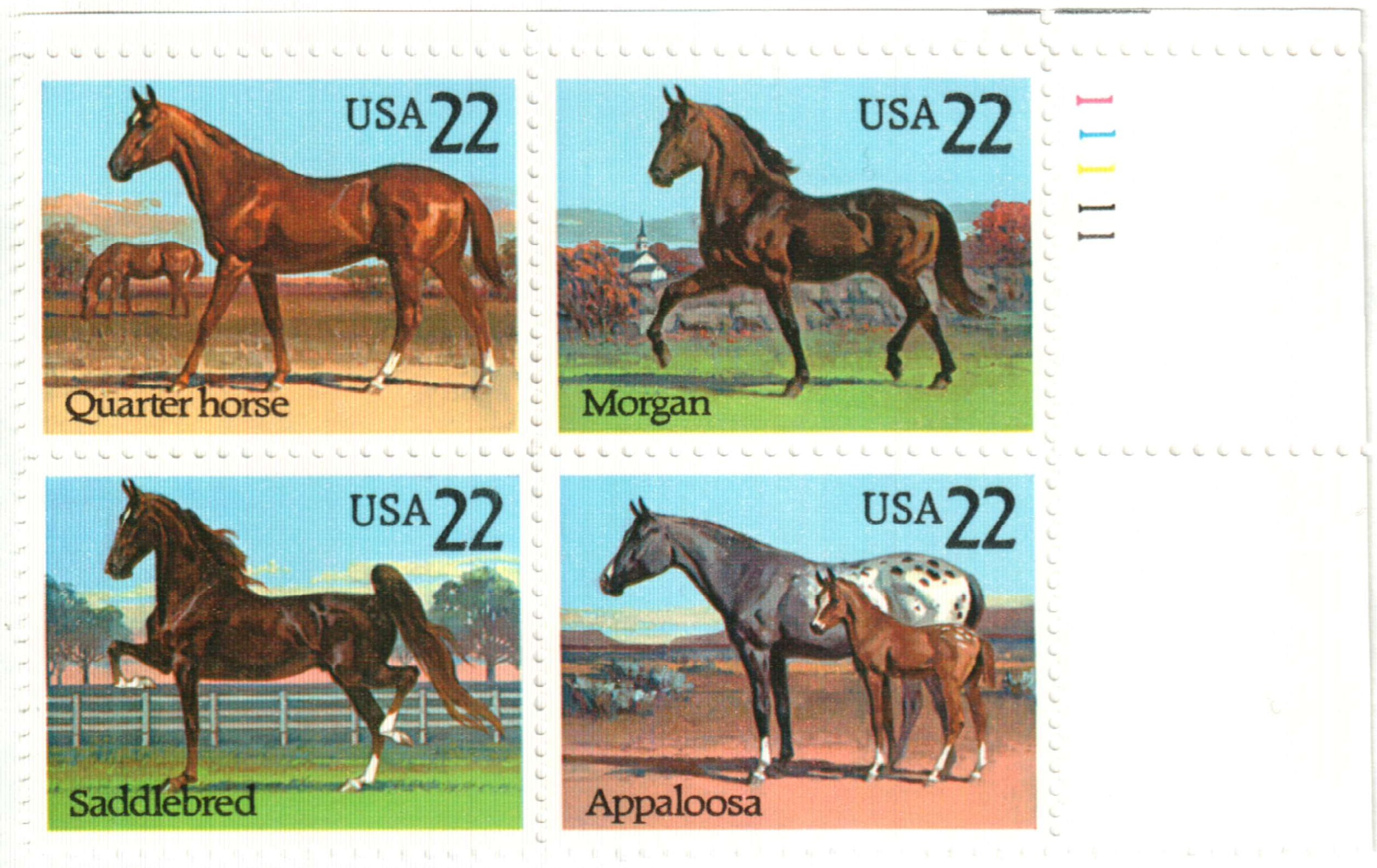 2155-58 - 1985 22c Horses - Mystic Stamp Company
