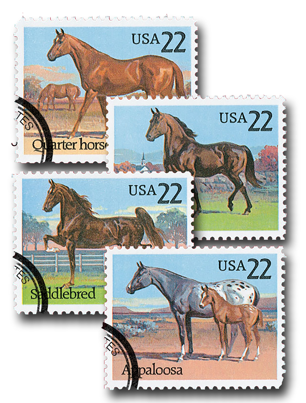 2155-58 - 1985 22c Horses - Mystic Stamp Company