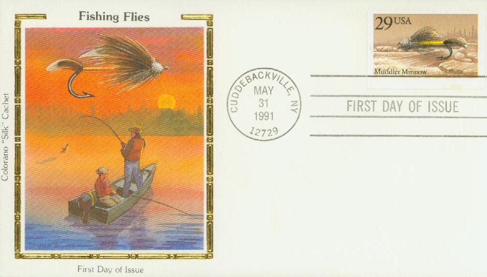 2549 - 1991 29c Fishing Flies: Muddler Minnow - Mystic Stamp Company