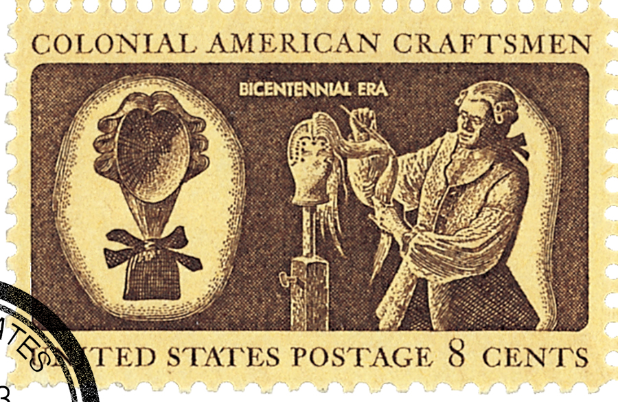 1458 - 1972 8c Colonial American Craftsmen: Wigmaker - Mystic Stamp Company