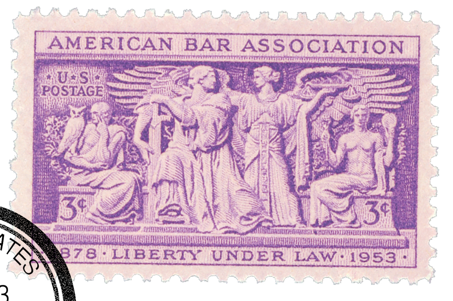 1022 - 1953 3¢ American Bar Association - Mystic Stamp Company