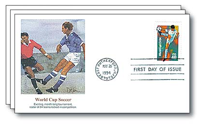 2834-36 - 1994 29-50c World Cup Soccer - Mystic Stamp Company