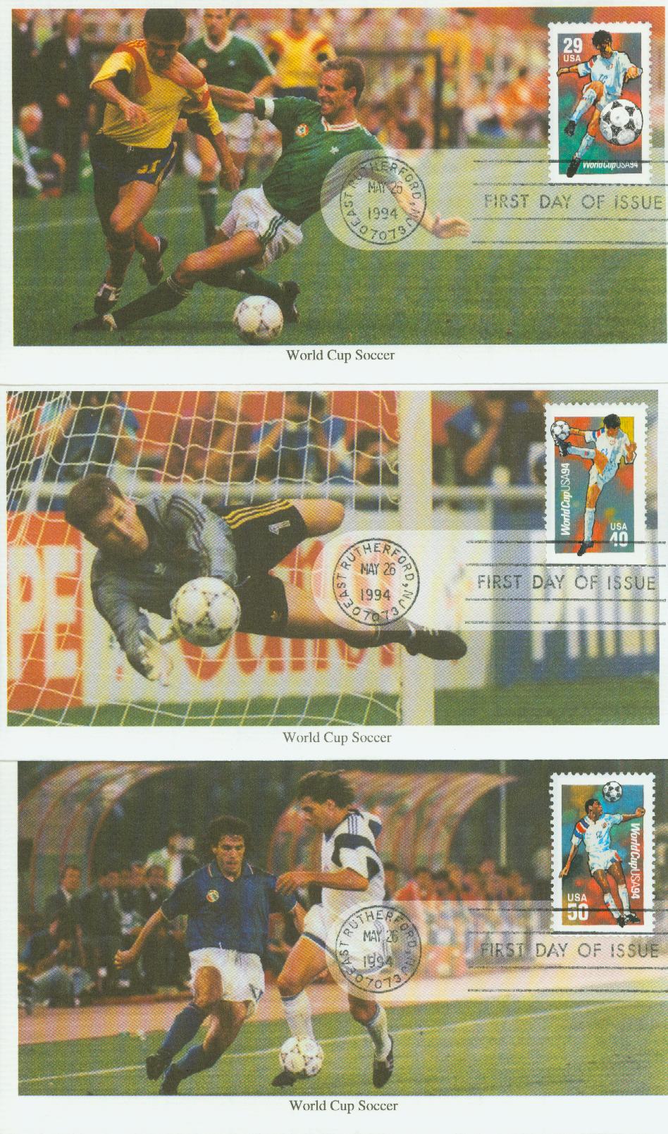 2834-36 - 1994 29-50c World Cup Soccer - Mystic Stamp Company