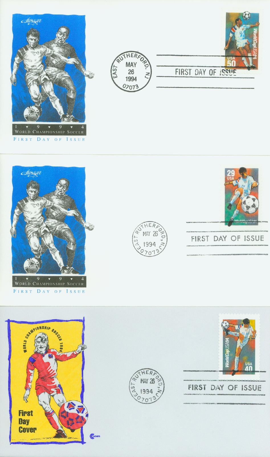 2834-36 - 1994 29-50c World Cup Soccer - Mystic Stamp Company