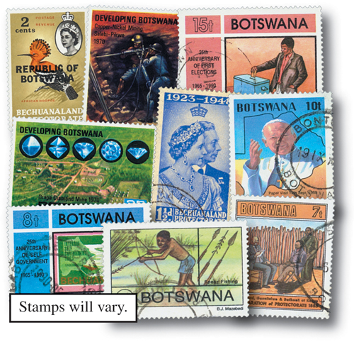 MP1249 - Botswana, 400 Different Stamps - Mystic Stamp Company