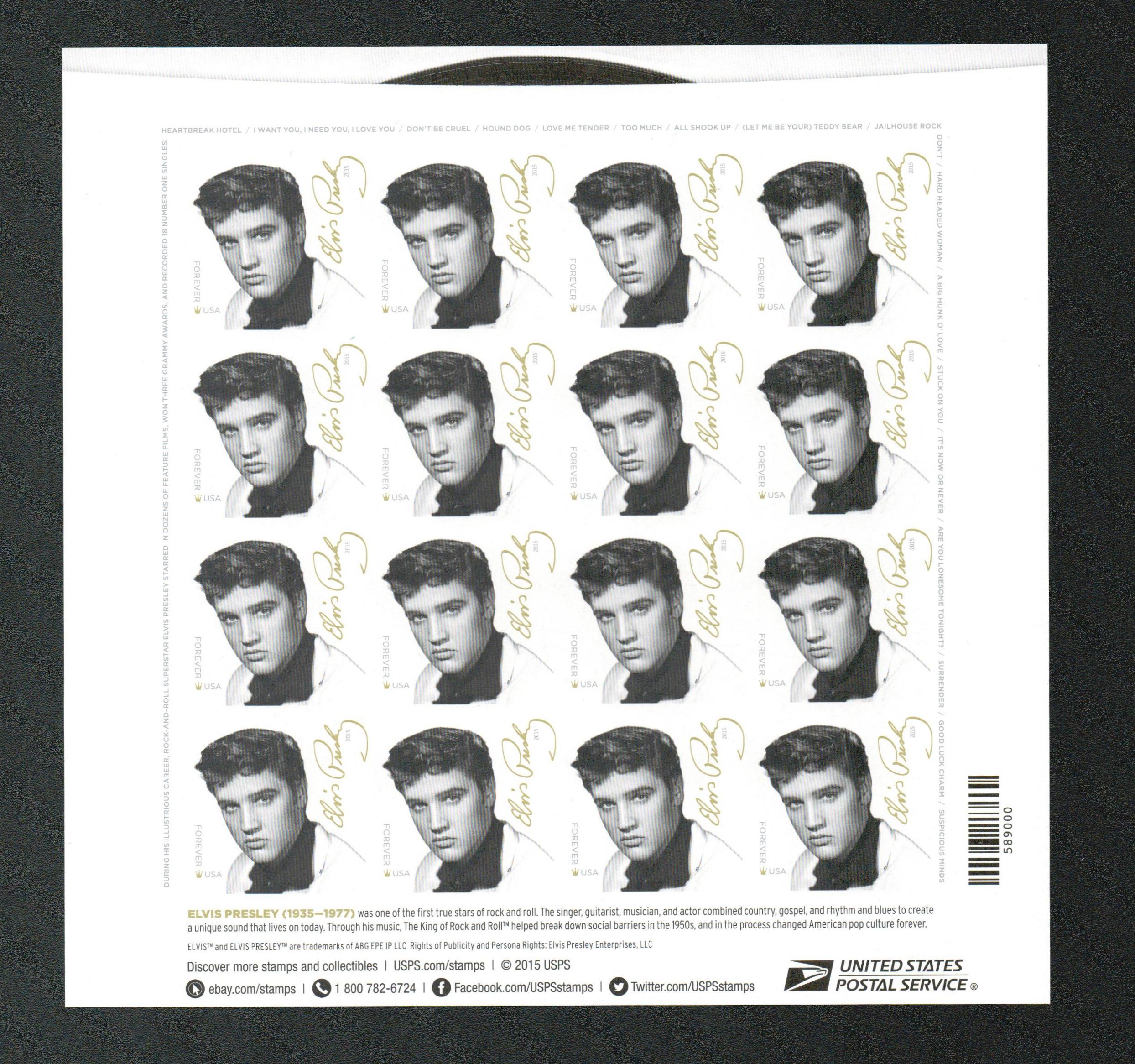 5009a - 2015 First-Class Forever Stamp - Imperforate Music Icons Series ...