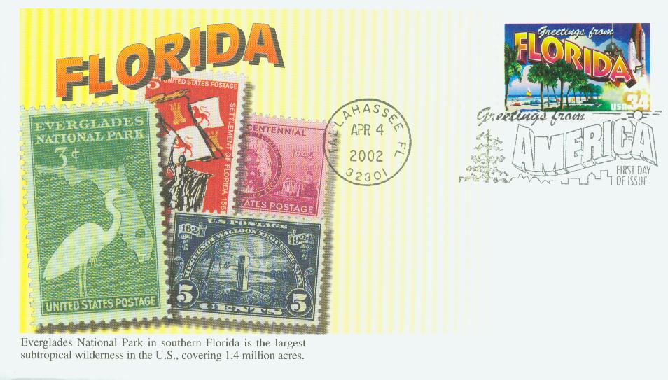 3569 - 2002 34c Greetings From America: Florida - Mystic Stamp Company
