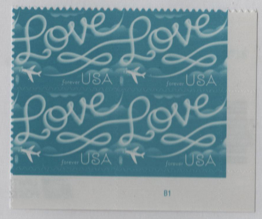 5155 - 2017 First-Class Forever Stamp - Love Series: Airplane ...