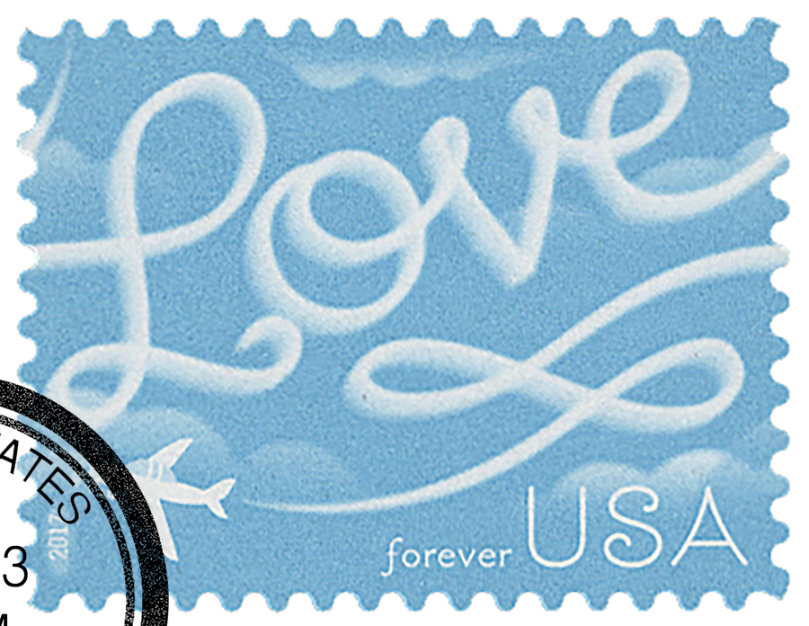 5155 - 2017 First-Class Forever Stamp - Love Series: Airplane ...